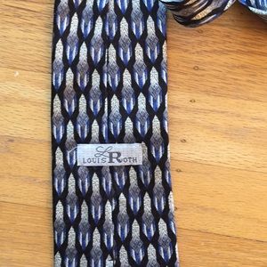Louis Roth | Accessories | Louis Roth Black Blue And White Tie | Poshmark